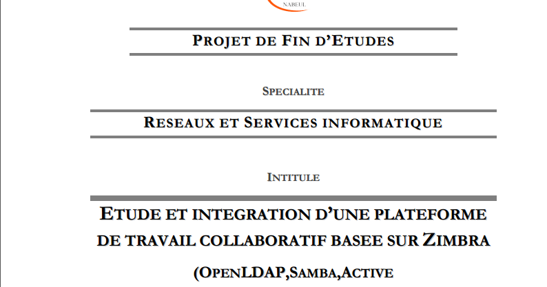 RapportDeStage: [PDF] Exemple rapport de PFE ISET ETUDE ET INTEGRATION ...